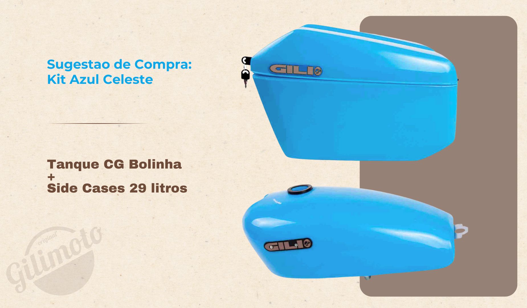 Sugestão de compra: Kit Azul Celeste Tanque CG150 Bolinha + Side Cases ...