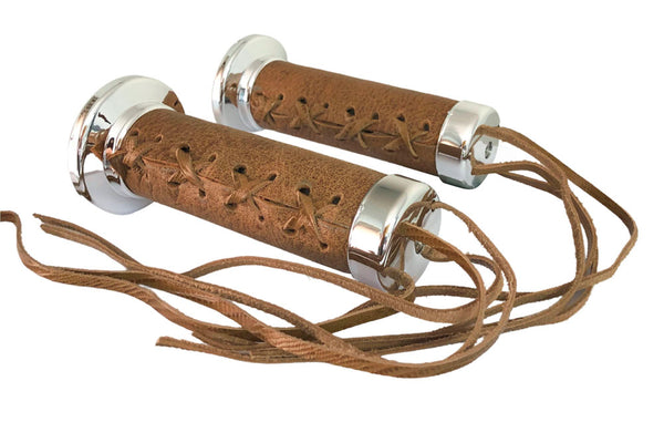 Custom Chopper Gauntlet Natural Stoned Leather with Fringes and Chrome ...